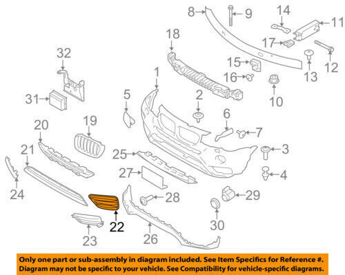 BMW NEW GENUINE X4 SERIES F26 FRONT LOWER CLOSED GRILL RIGHT O/S ...