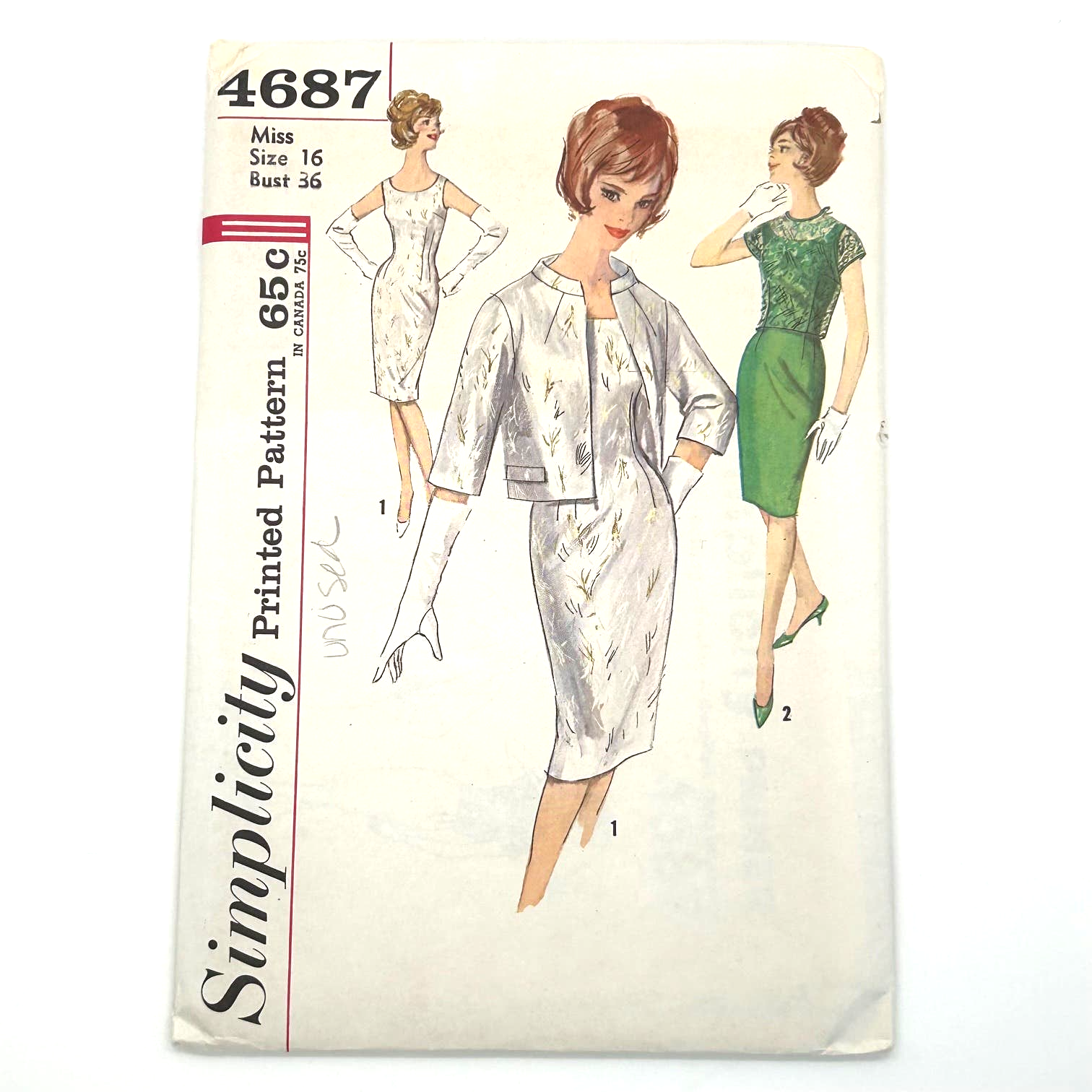 Simplicity Vintage 1960's Pattern #4687 Jr./ Misses Cocktail Dress ...