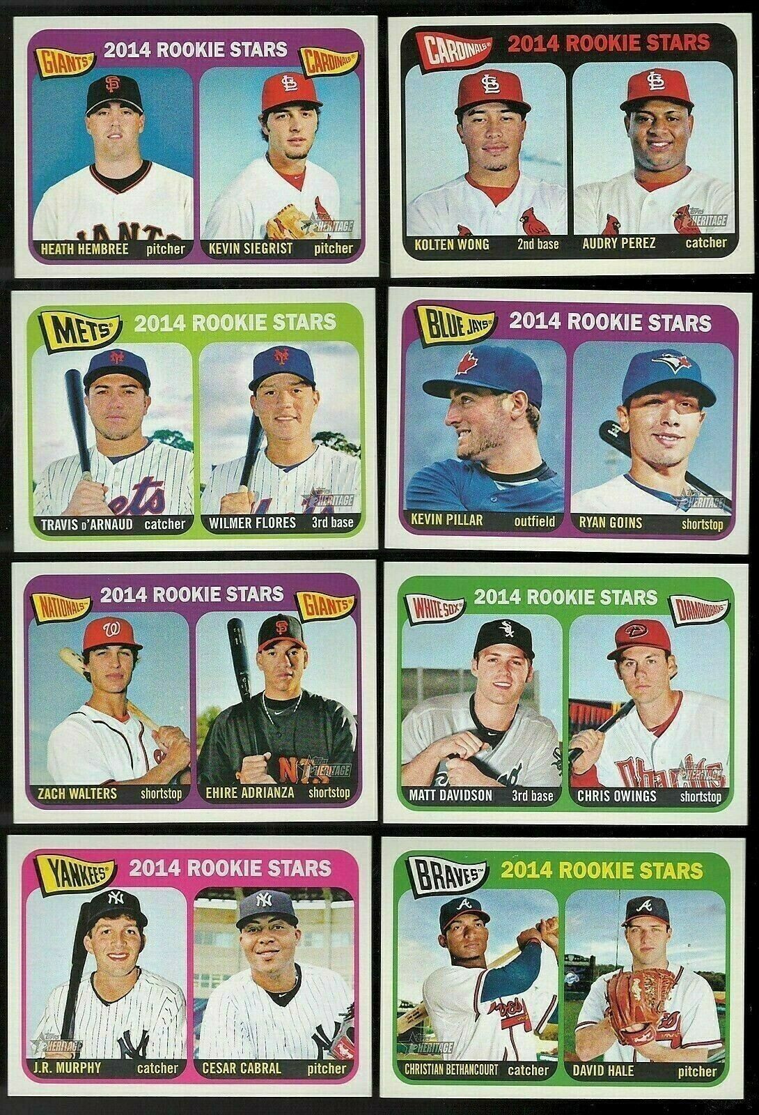 2014 Topps Heritage Rookie Stars Single Cards RC Rookie Card Logo 2 ...
