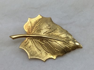Gold Tone Tree Leaf Collectible Brooch Gift | eBay