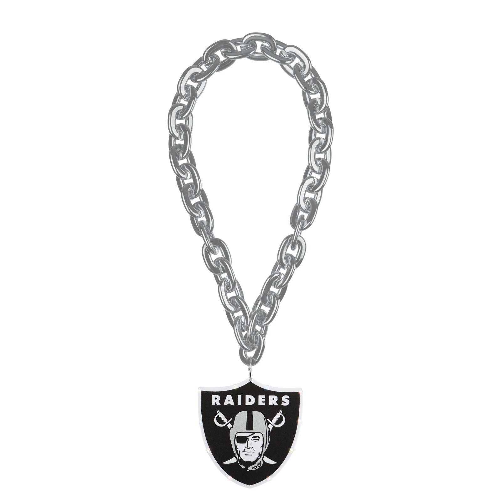 Las Vegas Raiders Foam Fan Chain - SILVER- Team Necklace Big Logo NEW ...