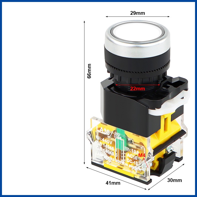 22mm Illuminated Push Button Switches Momentary Latching 10A ON/OFF ...