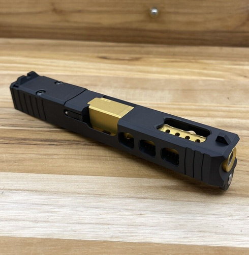 Glock 19 19x Complete Slide gen 5 RMR Sights Lightning CUT Gold PORTED ...