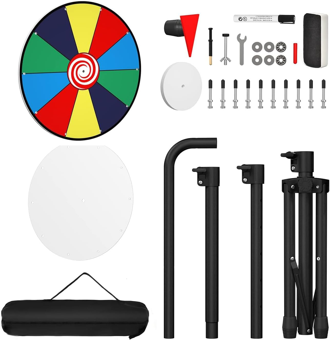 16" Spinning Prize Wheel - 10 Slots Color Roulette Spinner with ...