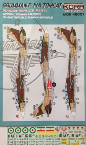 Kora Decals 1/48 Grumman F-14 Tomcat Iranian Iran IIAF IRIAF Fighter ...