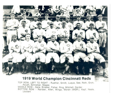 1919 WORLD CHAMPIONS CINCINNATI REDS TEAM 8X10 PHOTO BASEBALL OHIO HOF ...