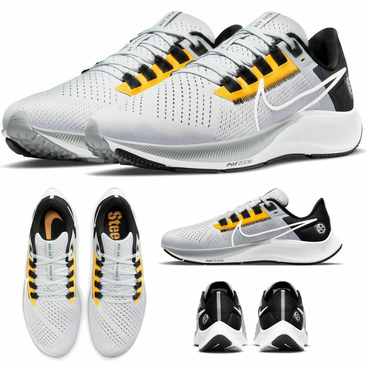 Pittsburgh Steelers Nike Air Zoom Pegasus 38 Sideline Running Shoe ...