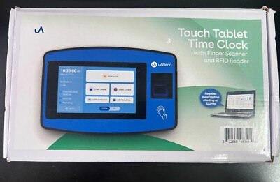 uAttend Biometric Fingerprint Touch Tablet Time Clock System, Blue ...