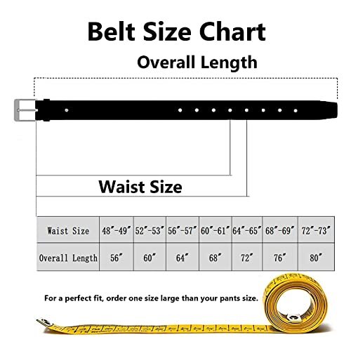 Men's Belt Big & Tall 56"-80" Genuine Leather Extra Long Belt with Tail ...