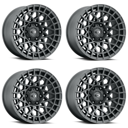 Set 4 18" Vision 349 Savage Satin Black 5x4.5 Wheels 40mm Rims ...