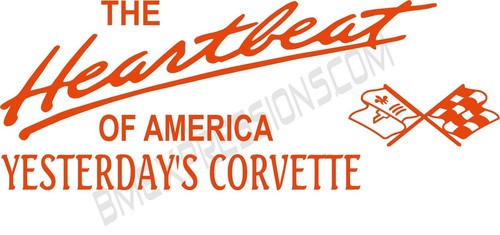 Heartbeat of America Yesterday Corvette C3 Vinyl Decal Your Color ...