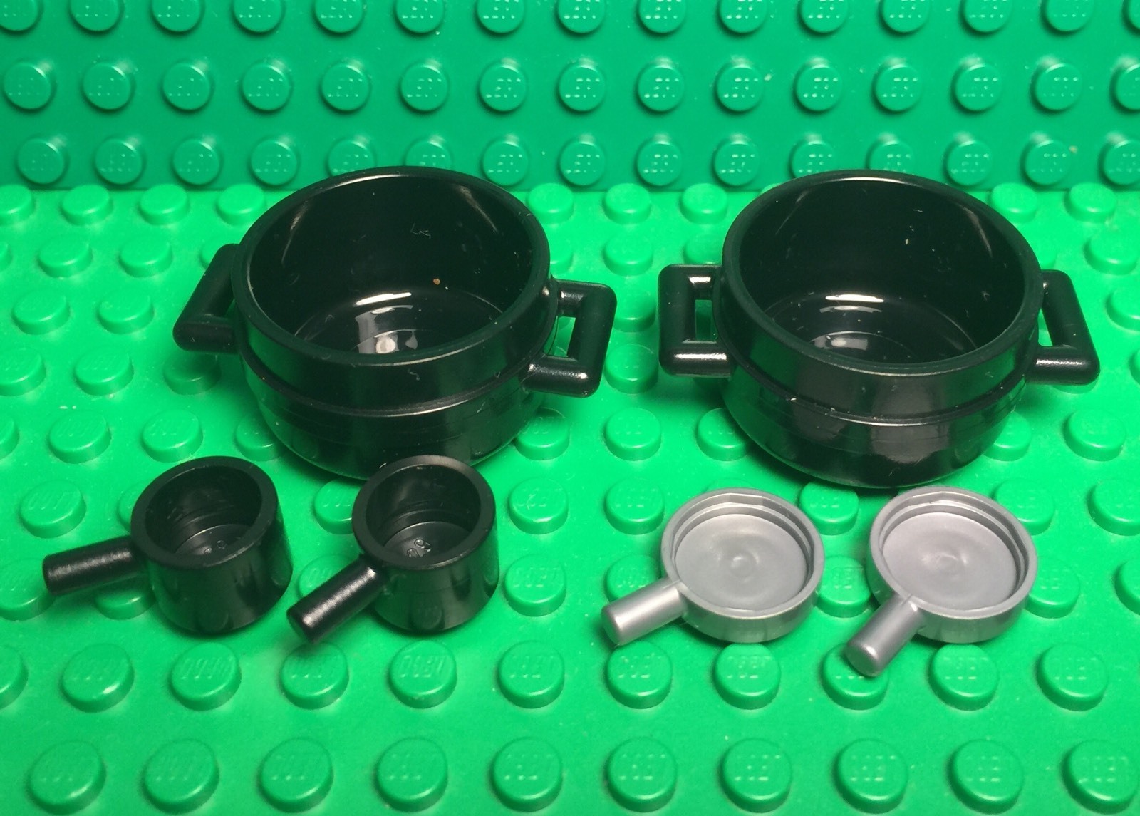 Lego Black Cauldron,sauce Pot,silver Frying Pans Kitchen Cooking ...