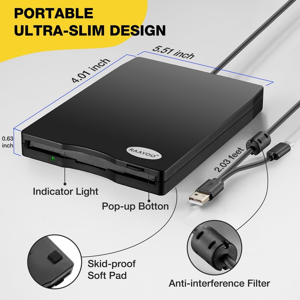 Floppy Disk Reader USB Type A/C Floppy Disk Drive/Player/Converter ...