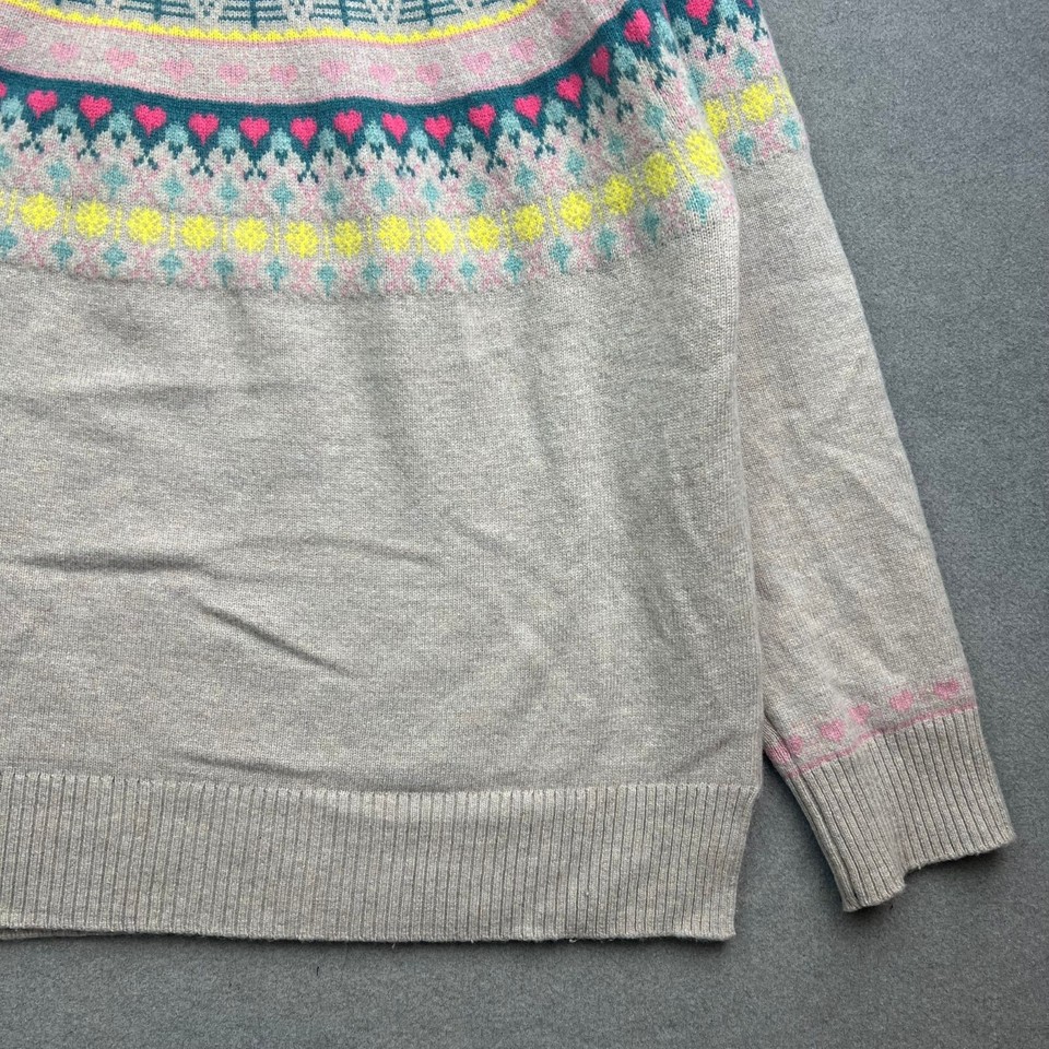WHITE STUFF Jumper Women UK 22 Wool Knit Fairisle Nordic Scandi Yoke ...