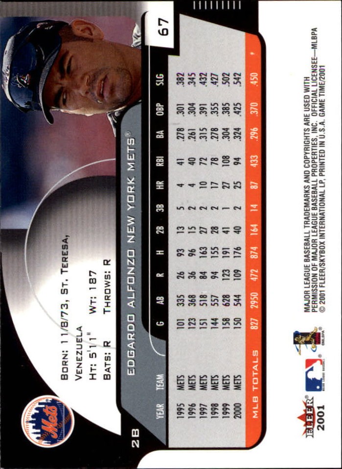 2001 (METS) Fleer Game Time #67 Edgardo Alfonzo | eBay