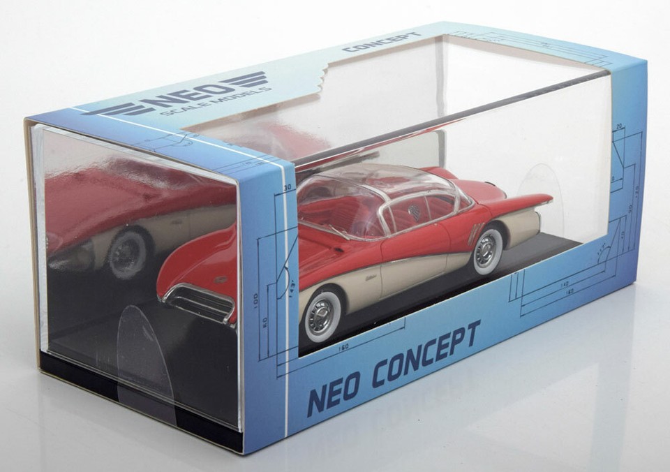 BUICK CENTURION XP-301 CONCEPT CAR 1956 RED PEARL NEO 43845 1/43 RESINE ...