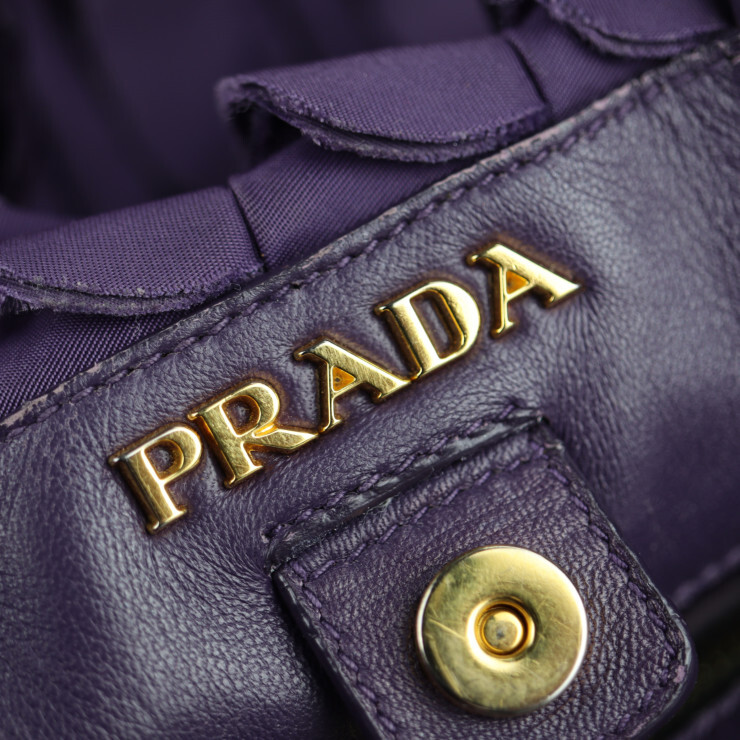 PRADA Handbag BN1728 bag Frill Tote Bag Nylon leather Violet | eBay