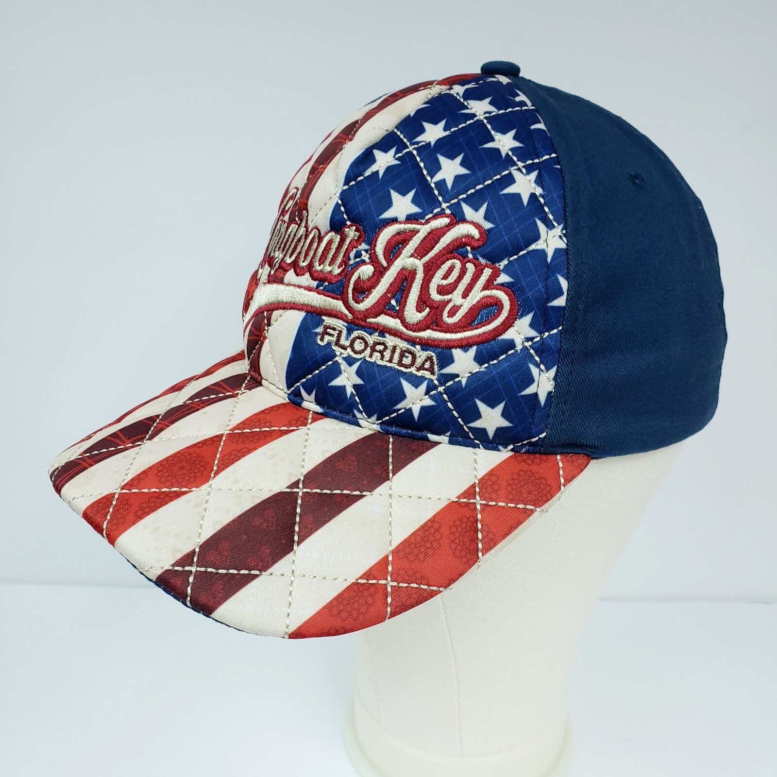 Vintage Longboat Key Florida USA Flag Baseball Cap Ad… - Gem