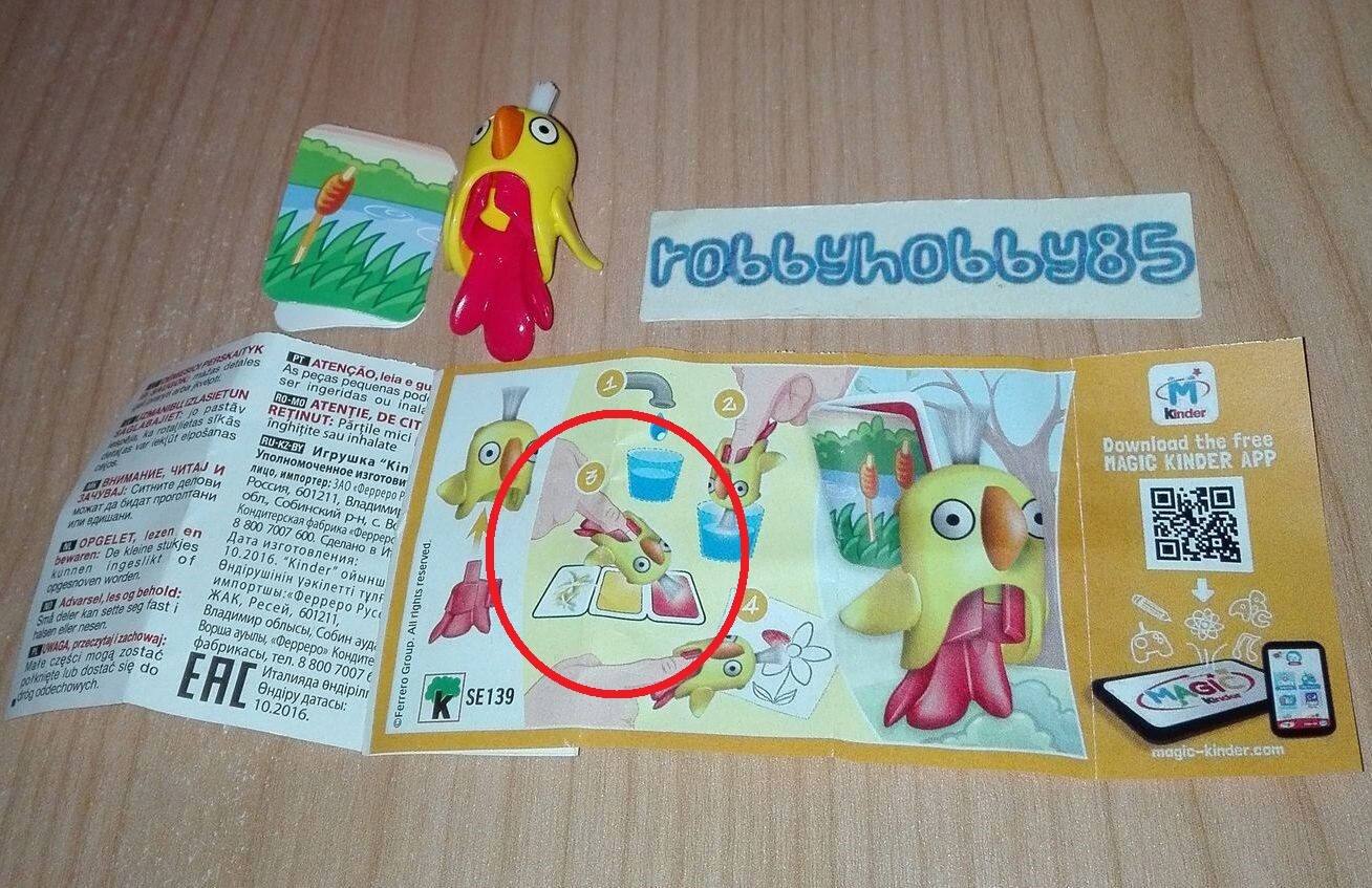 SE139 Yellow Bird + Paper (Type 1) Kinder Surprise Italy 2017/2018 ...