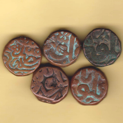MUGHAL INDIA MOHAMMED AKBAR COPPER DAM RARE 5 COPPER COIN | eBay