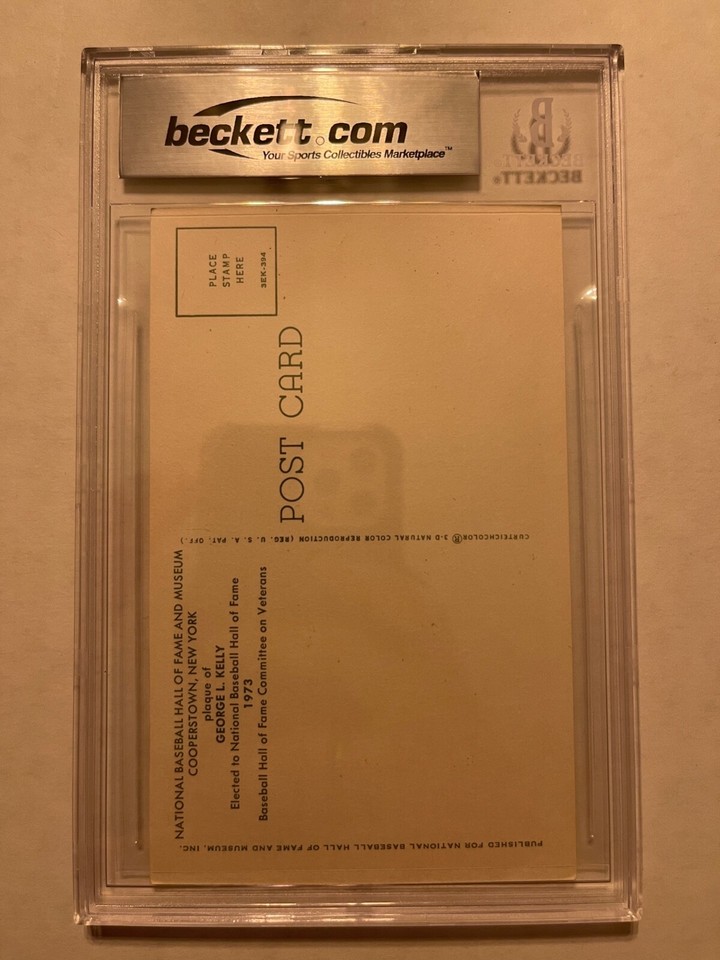 GEORGE KELLY AUTO BECKETT AUTHENTICATED AUTOGRAPH HALL OF FAME PLAQUE ...