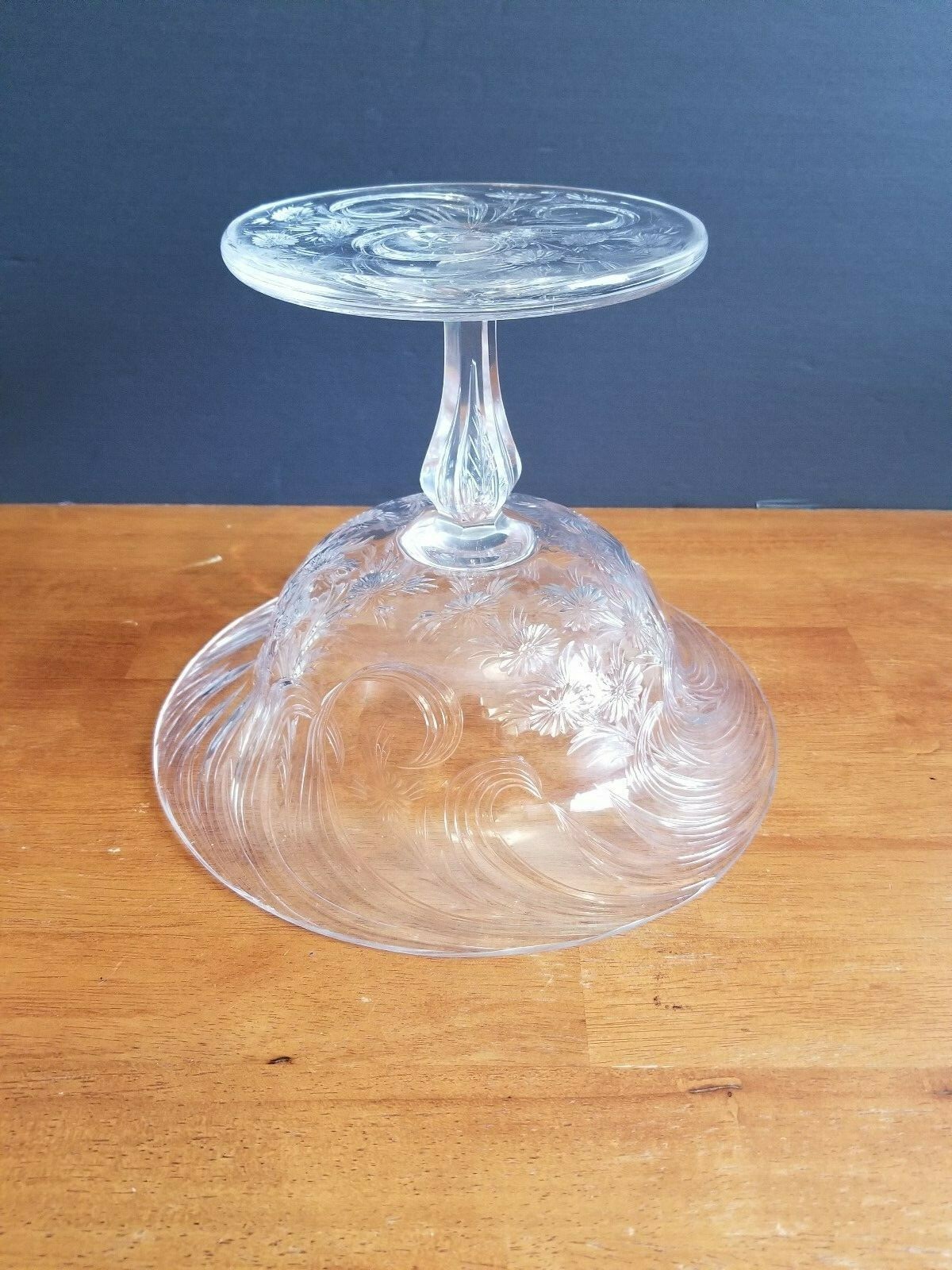 ANTIQUE ABP HAWKES INTAGLIO CUT GLASS CRYSTAL FOOTED BOWL COMPOTE 10 ...