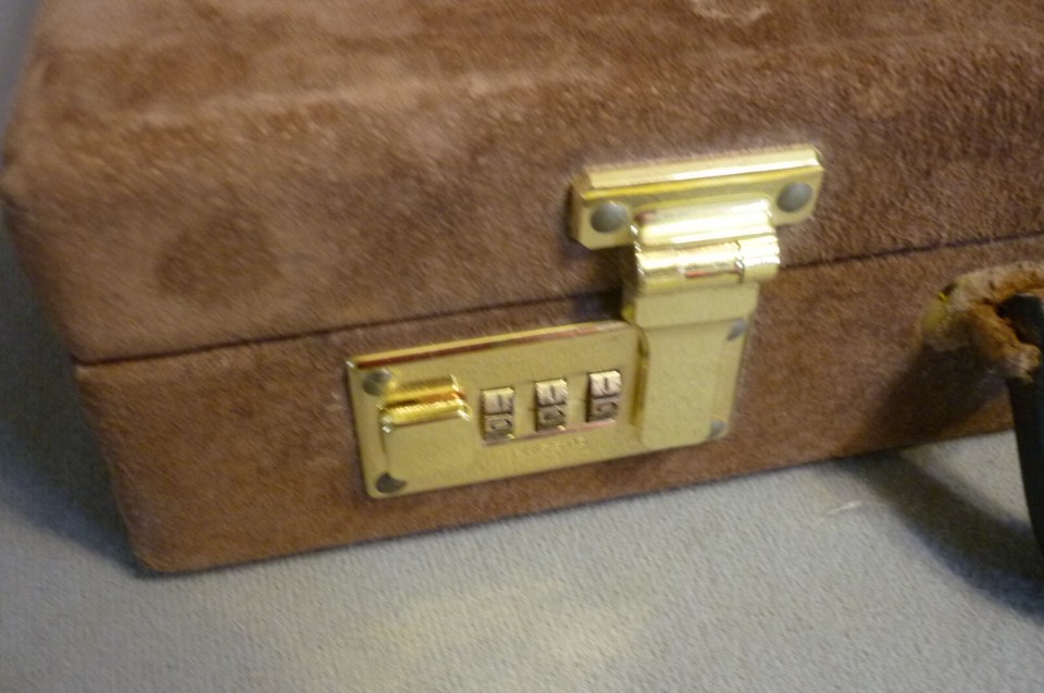 Vintage STYLITE SUEDE Briefcase Combination Lock Attaché CASE | eBay