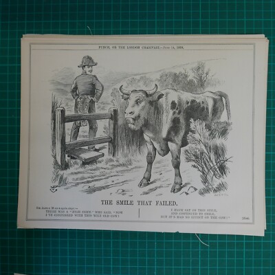 7x10" punch cartoon 1899 THE SMILE THAT FAILED alfred milner | eBay