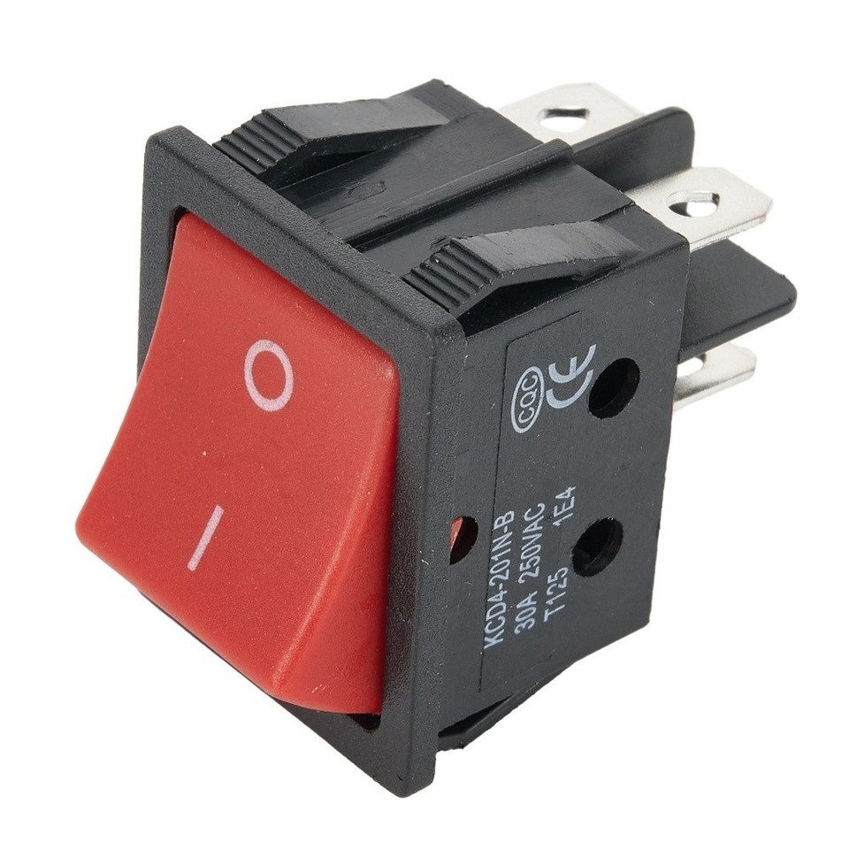 2PCS 30A 250VAC Power Switch with Red Light 4Pin for Welding Machine ...