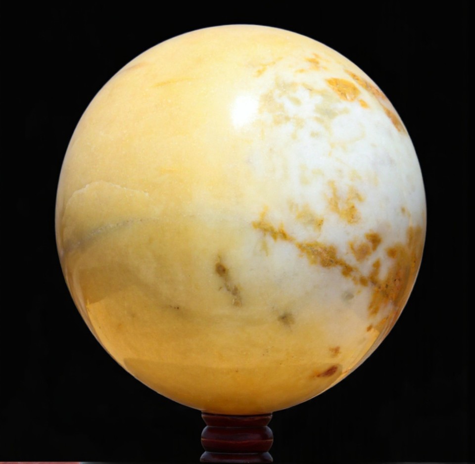 285MM Yellow Azeztulite Sphere Gemstone Fire Quartz Ball Unique Healing ...