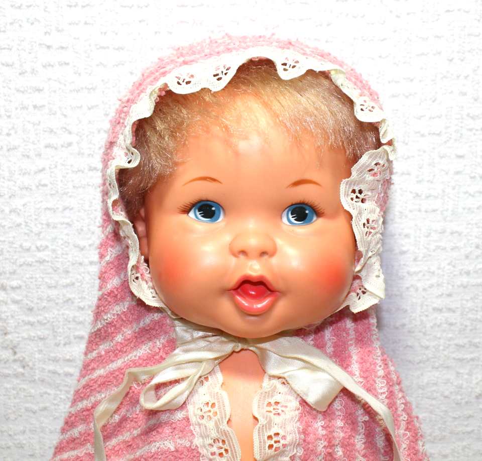 Vintage 16" Rub-A-Dub Dolly Baby Doll Original Pink Towel Ideal Toy ...