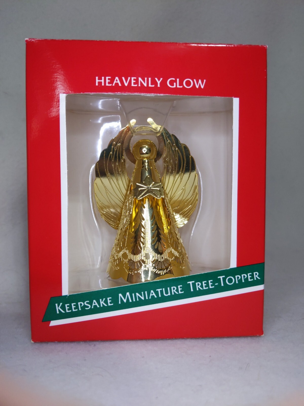 HALLMARK KEEPSAKE 1988 MINIATURE TREE-TOPPER HEAVENLY GLOW BRASS ANGEL ...