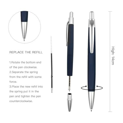 Ballpoint Pen, Black Fine Point Smooth Writing Pens, gel pens,Ballpoint ...