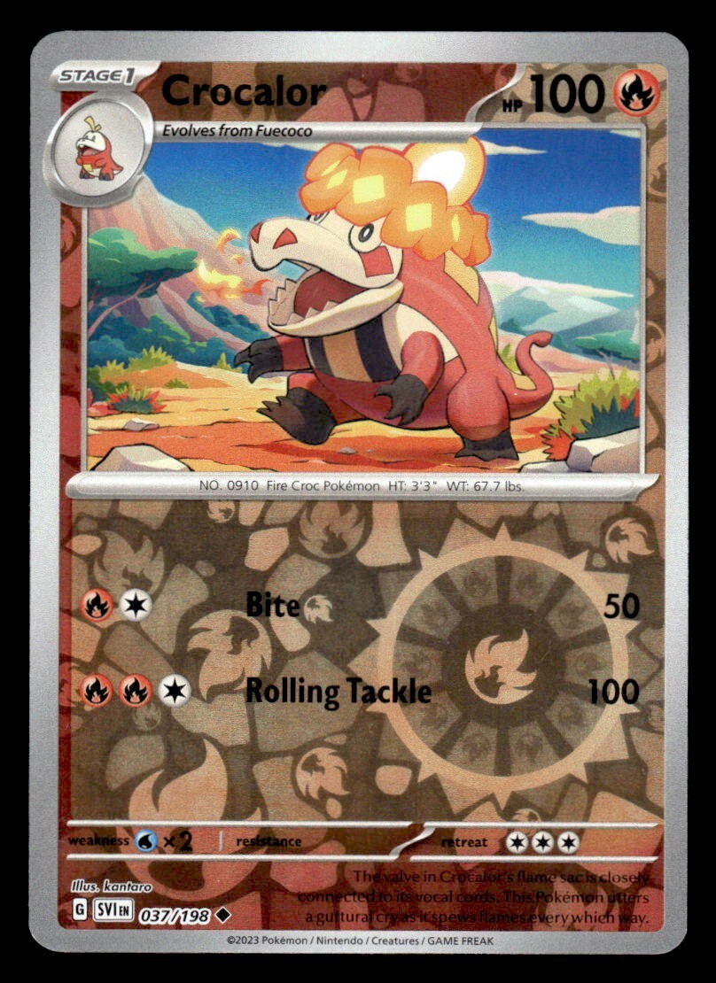 Pokemon Crocalor 037/198 Reverse Holofoil Scarlet & Violet Base Set $1 ...