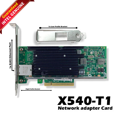 New Intel X540-T1 X540T1BLK YOTTAMARK 1-Port Ethernet Converged Network ...
