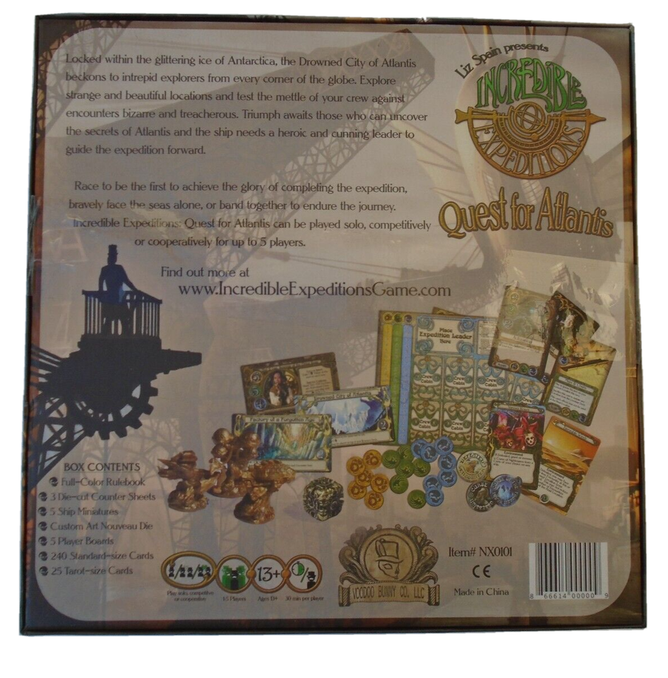 Liz Spain Incredible Expeditions QUEST FOR ATLANTIS Board Game Complete ...