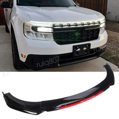 For 2017-2020 Ford Maverick XLT Black & Red Front Bumper Chin Lip Body ...