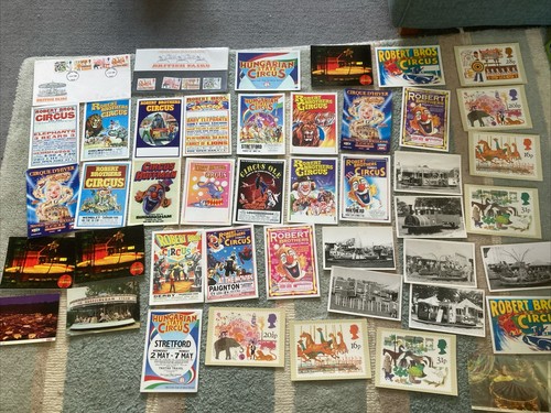 40 X Circus And Fairground Postcards Plus Stamps. Robert Brothers Rides ...