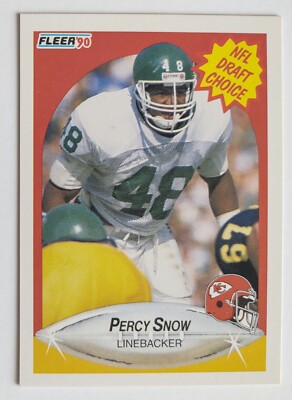 PERCY SNOW 1990 Fleer Football Draft Choice Rookie #342 Kansas City ...