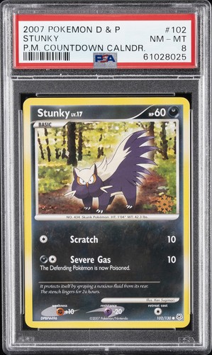 2007 POKEMON DIAMOND & PEARL POKEMON COUNTDOWN CALENDAR #102 STUNKY PSA ...