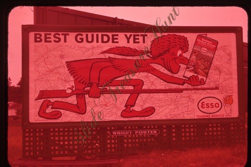 Esso Touring Service Travel Guide Oil Gas Billboard Sign 1950s 35mm ...