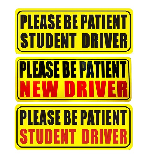 Car Bumper Sticker Decal Student Driver Magnet Car Signs Please Be ...