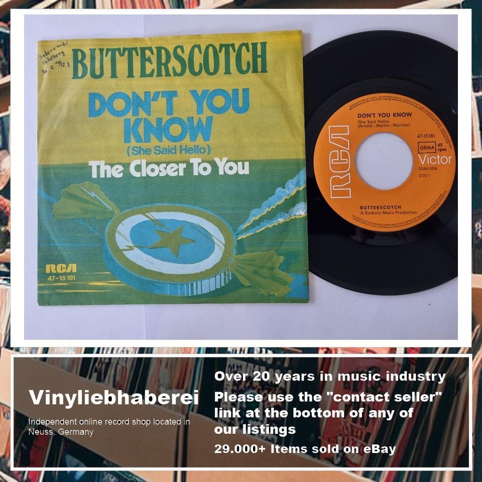 Butterscotch - Don't you know (She said hello) 7'' Vinyl Germany | eBay
