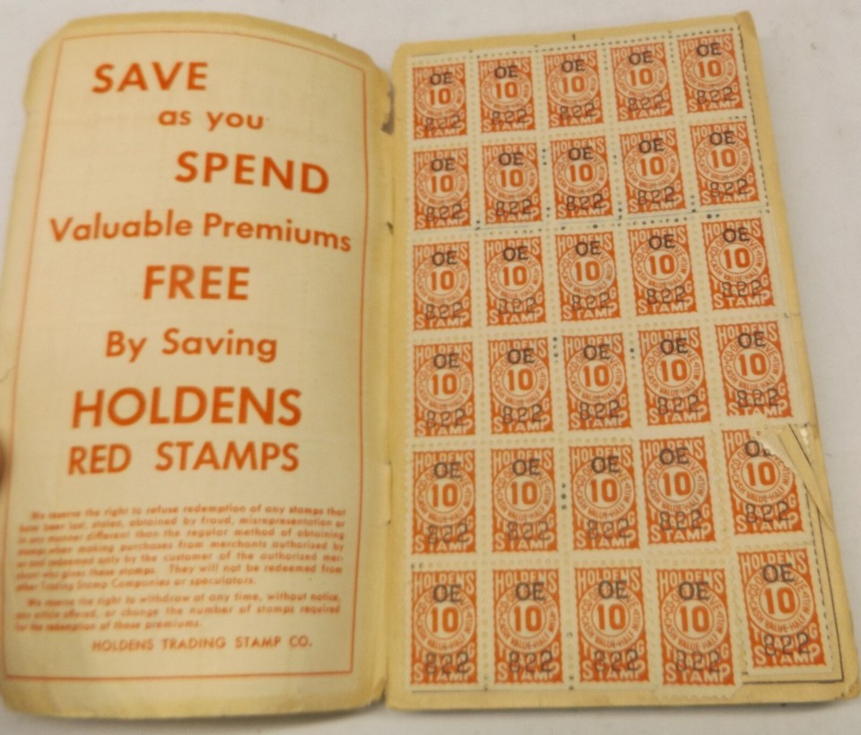 Holden Red Stamp Saver Book Full Trader Stamps Alex Benmark Hdw Flint ...