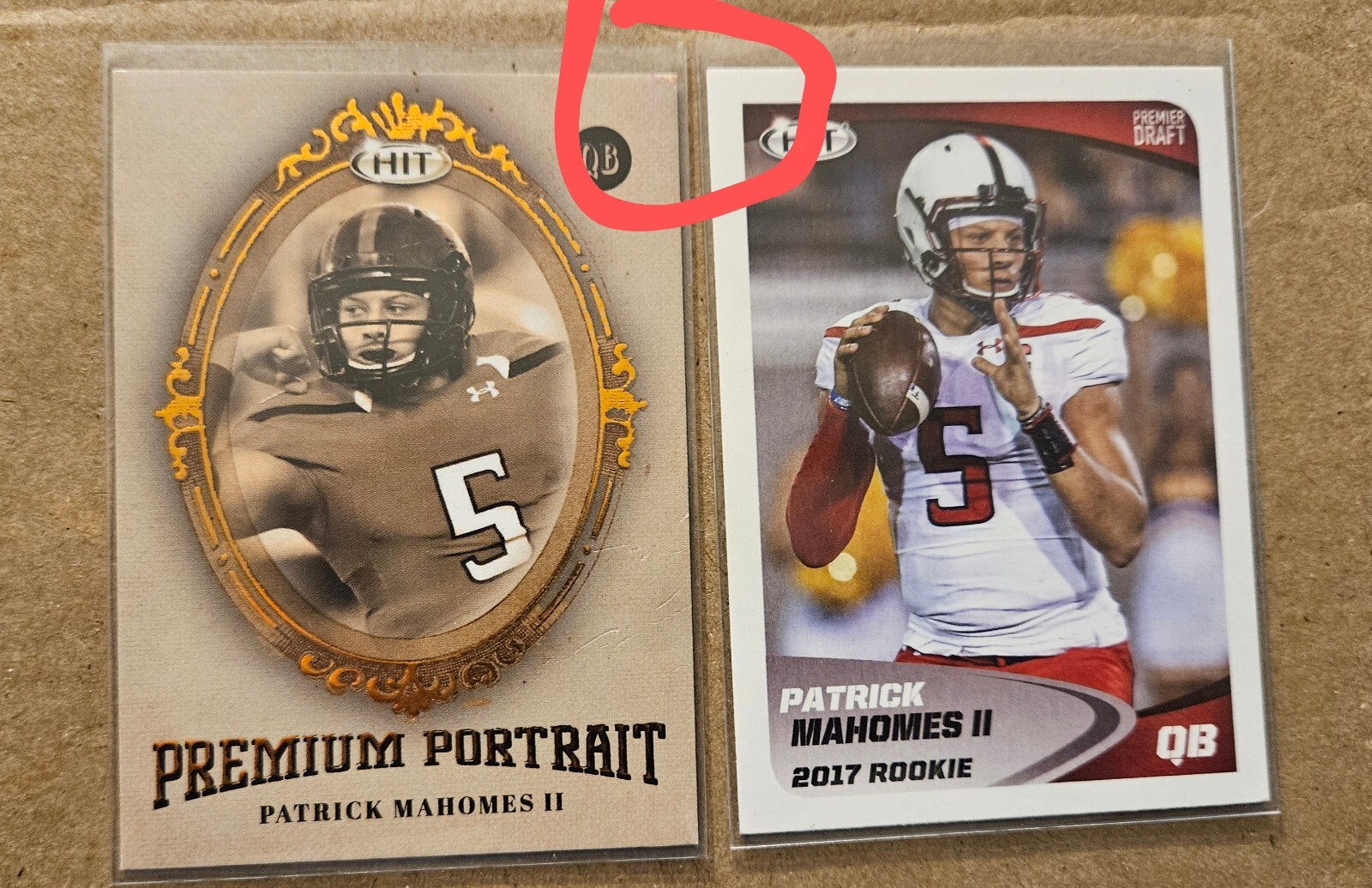 PATRICK MAHOMES 2 CARD RC LOT 2017 SAGE HIT PREMIUM PORTRAIT & PREMIER ...