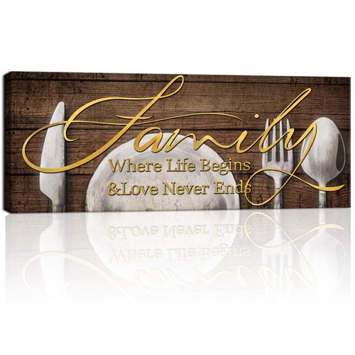 Sweet Home Inspirational Motto Quotes Canvas Wall Art Family Sign ...