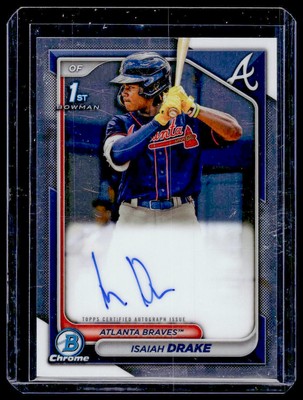 2024 Bowman Isaiah Drake Chrome Prospects Autographs CPA-ID Atlanta ...