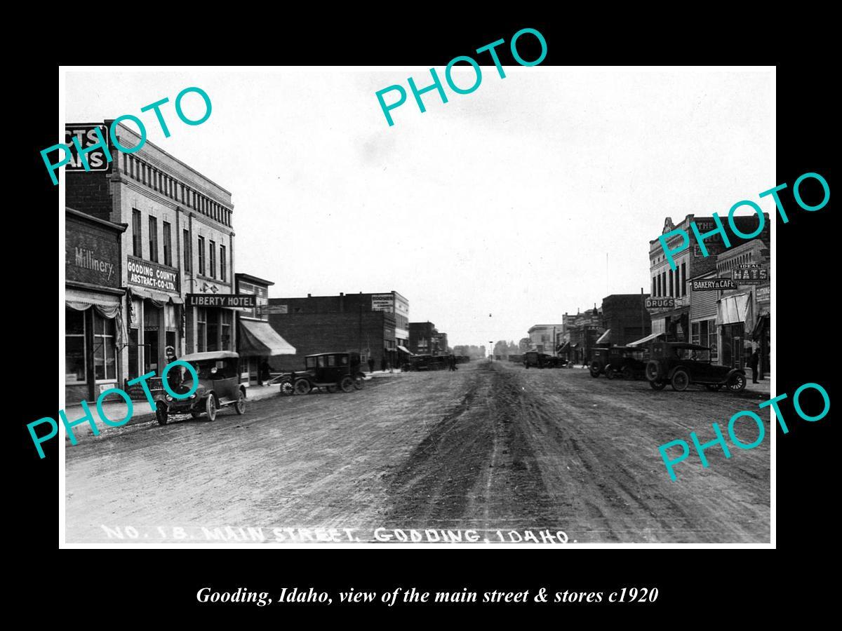 OLD LARGE HISTORIC PHOTO GOODING IDAHO THE MAIN STREET & STORES c1920 ...