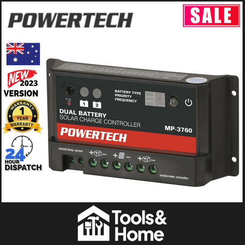 PowerTech PWM Solar Charge Controller LED Gauge 12/24V 10A Dual Battery ...