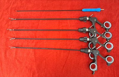 5pc-Laparoscopic Curved Scissor/Babcock Grasper 5mm Surgical ...